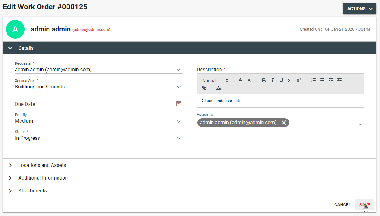 How to assign a work order – Q Ware Support