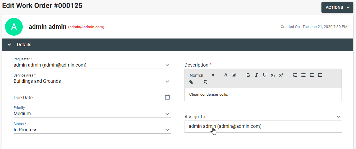 How to assign a work order – Q Ware Support